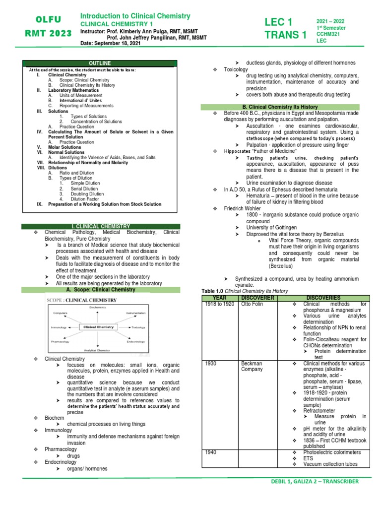 Introduction to Clinical Chemistry | PDF | Mole (Unit) | Concentration