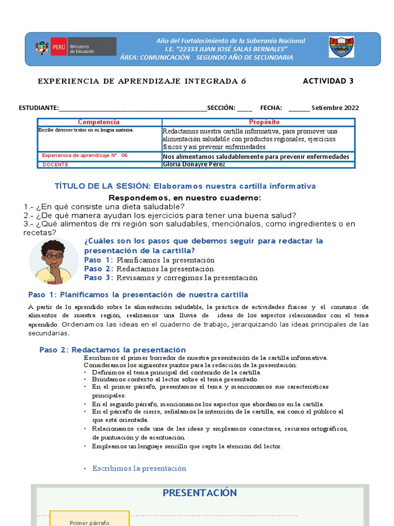 Elaboración de una Cartilla Informativa | PDF | Aprendizaje | Cognición