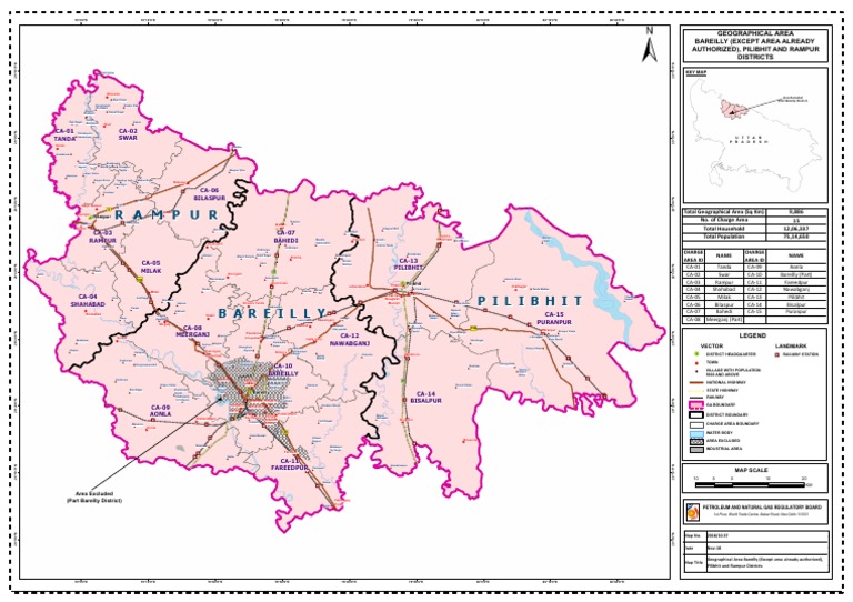 Bareilly, Pilibhit & Rampur Map | PDF