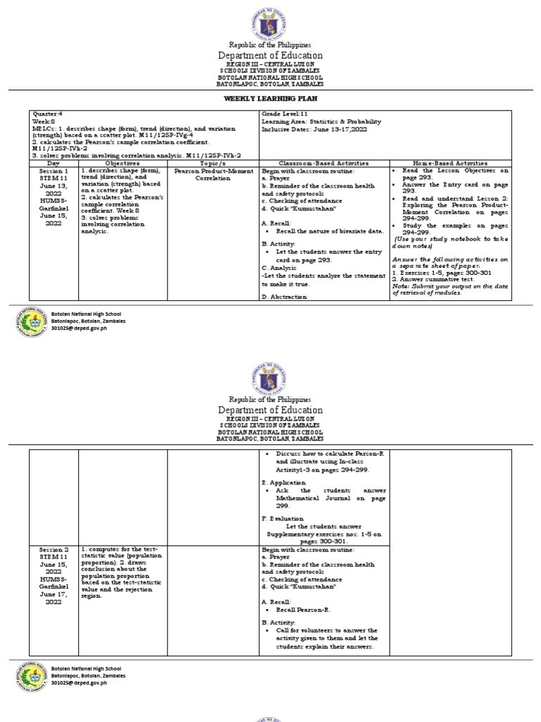 WLP Statistics Probability Week 8 | PDF | Statistics | Science