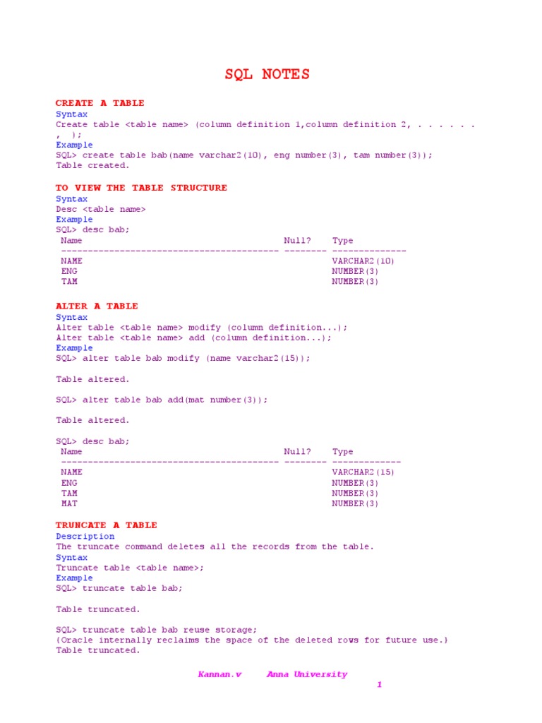 Sql Complete Pdf Table Database Computing