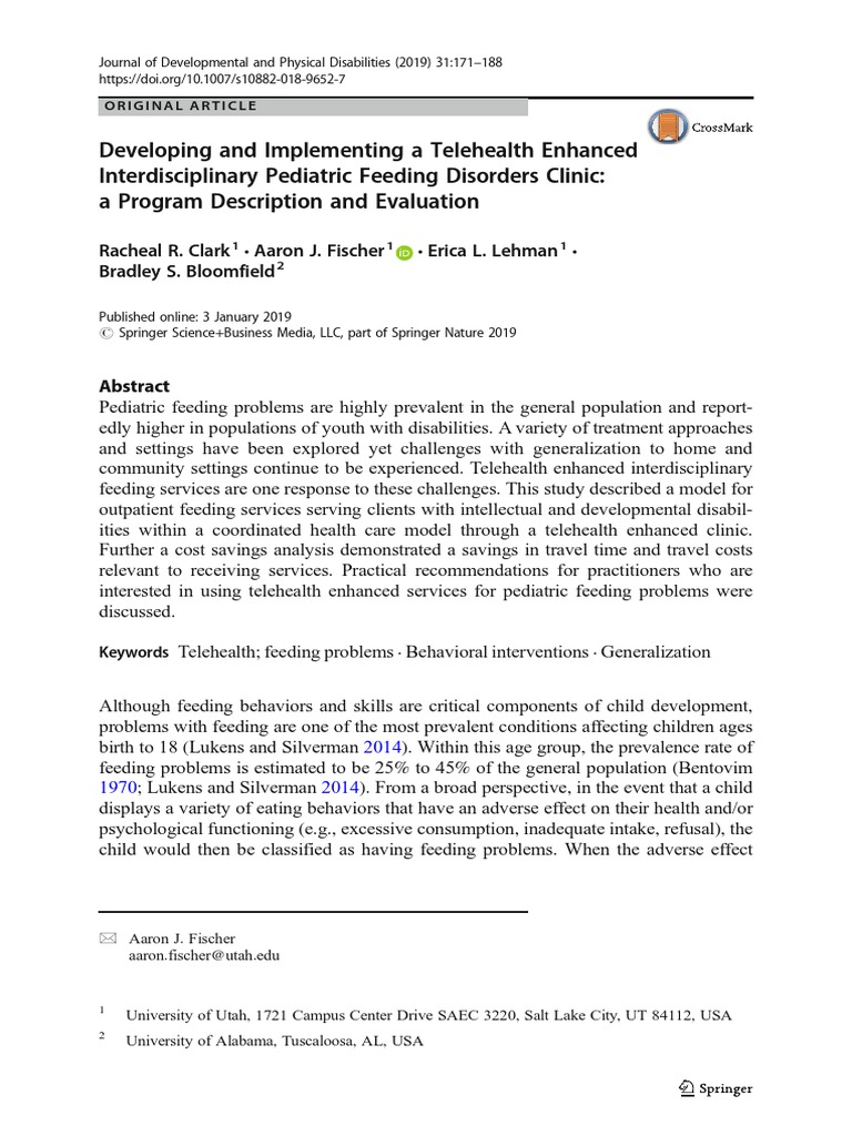 Developing and Implementing A Telehealth Enhanced Interdisciplinary Pediatric Feeding Disorders ...