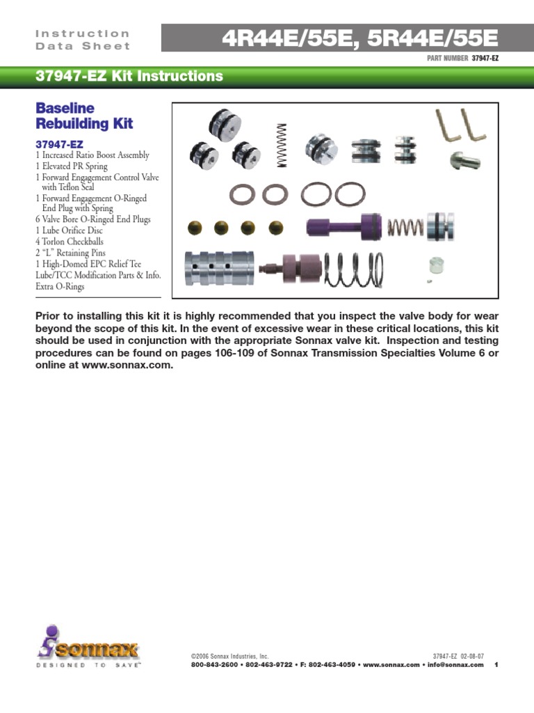 5r55e Valve Body Sonnax | PDF | Valve | Manual Transmission