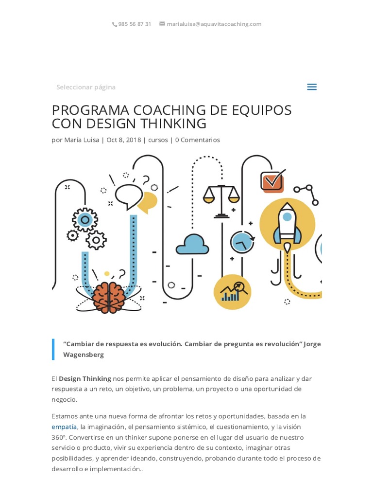 Programa Coaching de Equipos Con Design Thinking | PDF | El pensamiento de diseño | Ciencia ...