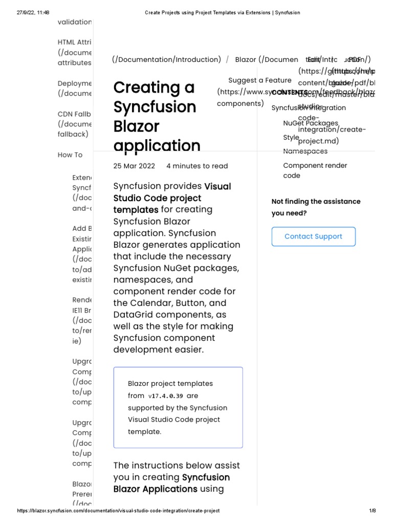 Create Projects Using Project Templates Via Extensions - Syncfusion ...