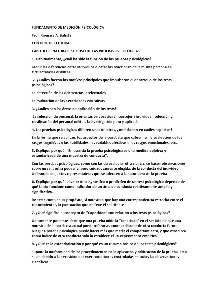 Fundamentos Teóricos de Las Pruebas Psicológicas | PDF | Validez ... Fundamentos Teóricos de Las Pruebas Psicológicas | PDF | Validez ...