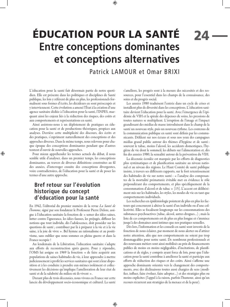 Lamour Et Brixi - Def ES | PDF | Promotion de la santé | Prophylaxie