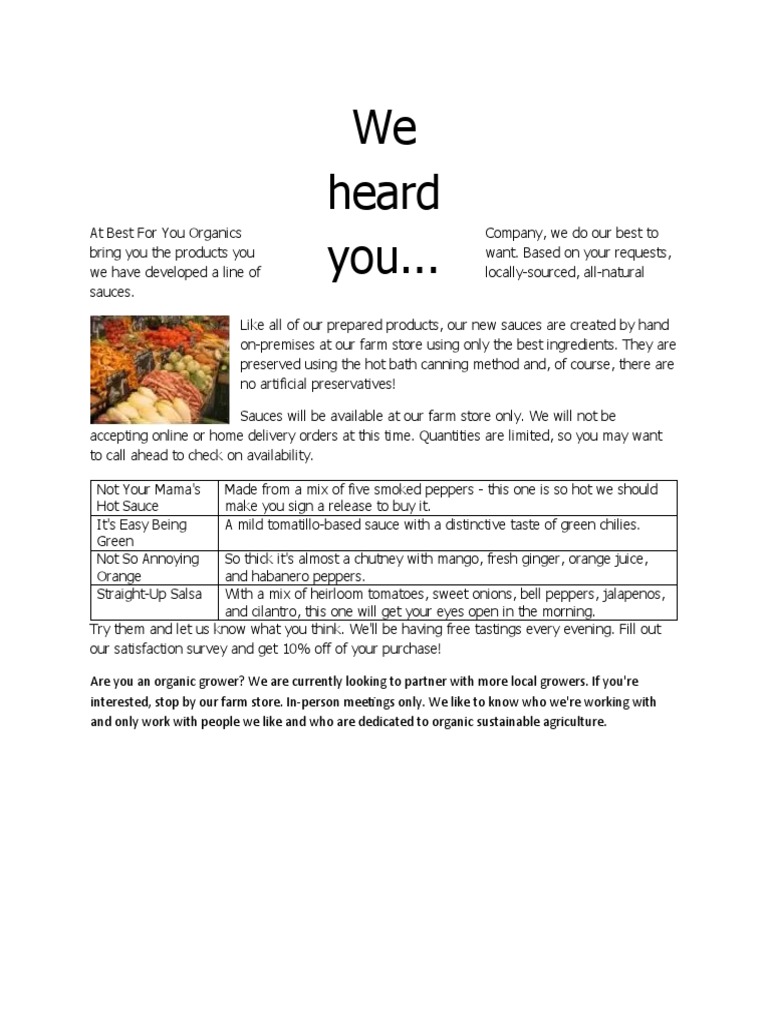 We Heard You.. | PDF | Wellness