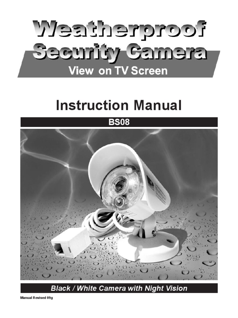 Instruction Manual: Black / White Camera With Night Vision | PDF ...
