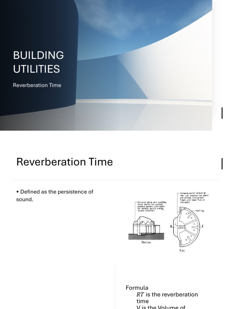 Building Utilities: Reverberation Time | PDF