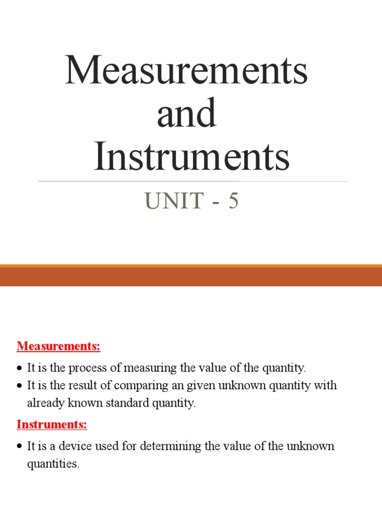 Measurements and Instruments: Unit - 5 | PDF | Force | Inductor