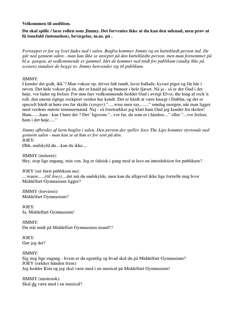 Tekst Til Casting | PDF