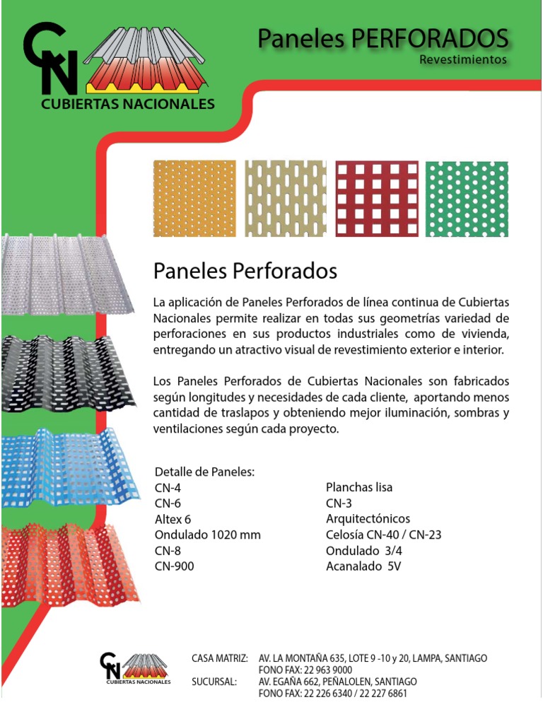 Paneles Perforados y Revestimientos | PDF | Materiales
