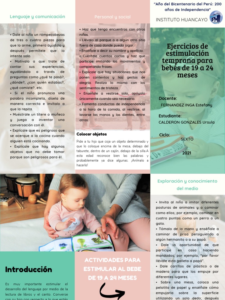 Ejercicios de Estimulacion Temprana para Bebes de 19 A 24 Meses | PDF