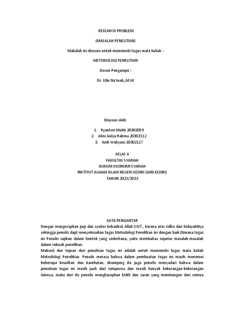 Research Proble-Wps Office | PDF