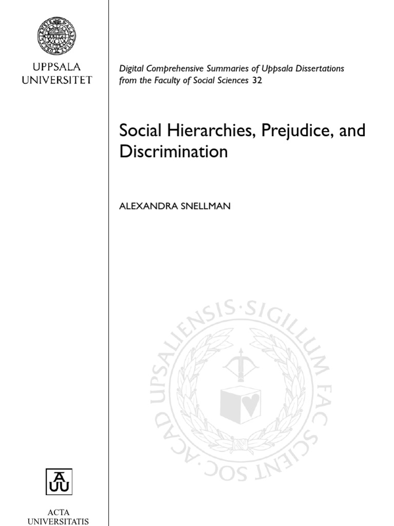 Social Hierarchies, Prejudice and Discrimination | PDF | Prejudices ...