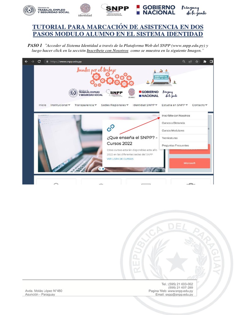 Marcación Asistencia SNPP: Guía Rápida | PDF | Informática | Software