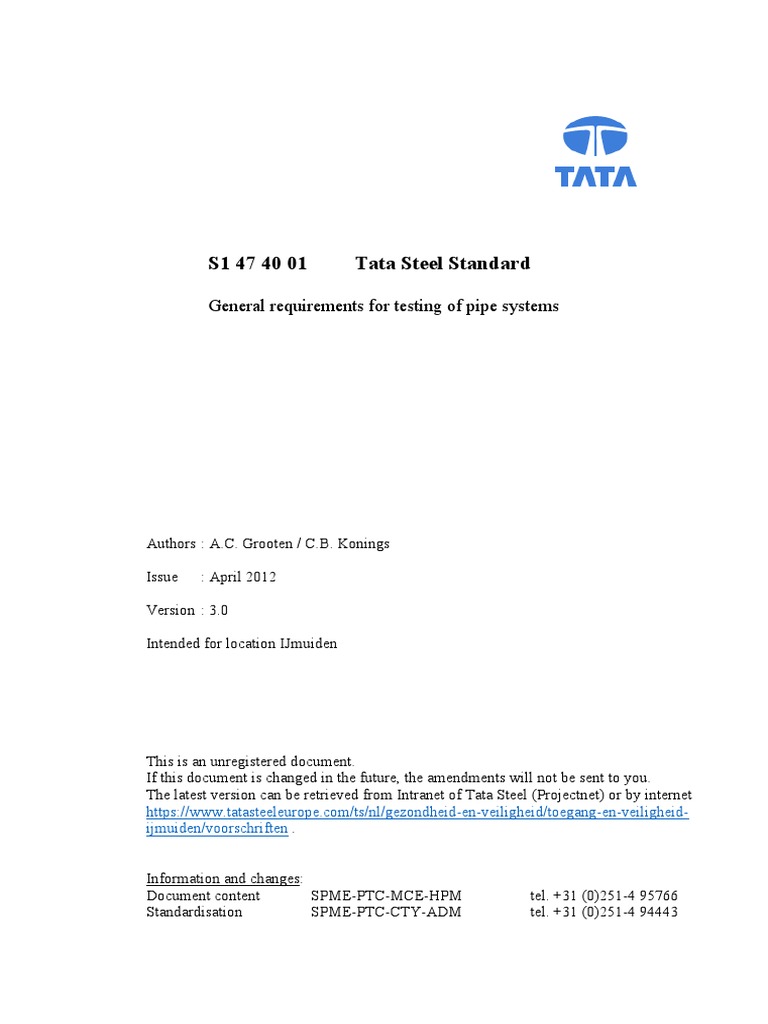 Pipe Testing Standards Guide | PDF | Pipe (Fluid Conveyance) | Leak