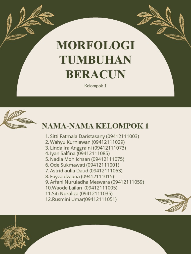 Kelompok 1 PPT Tumbuhan Racun | PDF