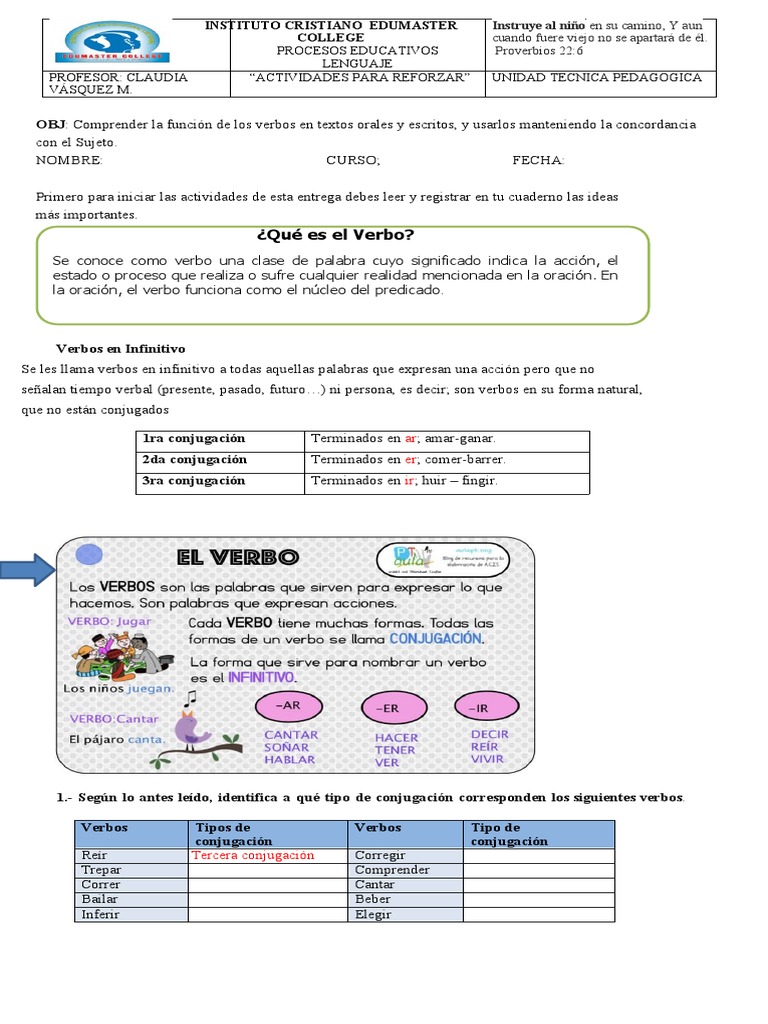 Guia-Verbos 5-6 Basico | PDF | Verbo | Conjugación gramatical