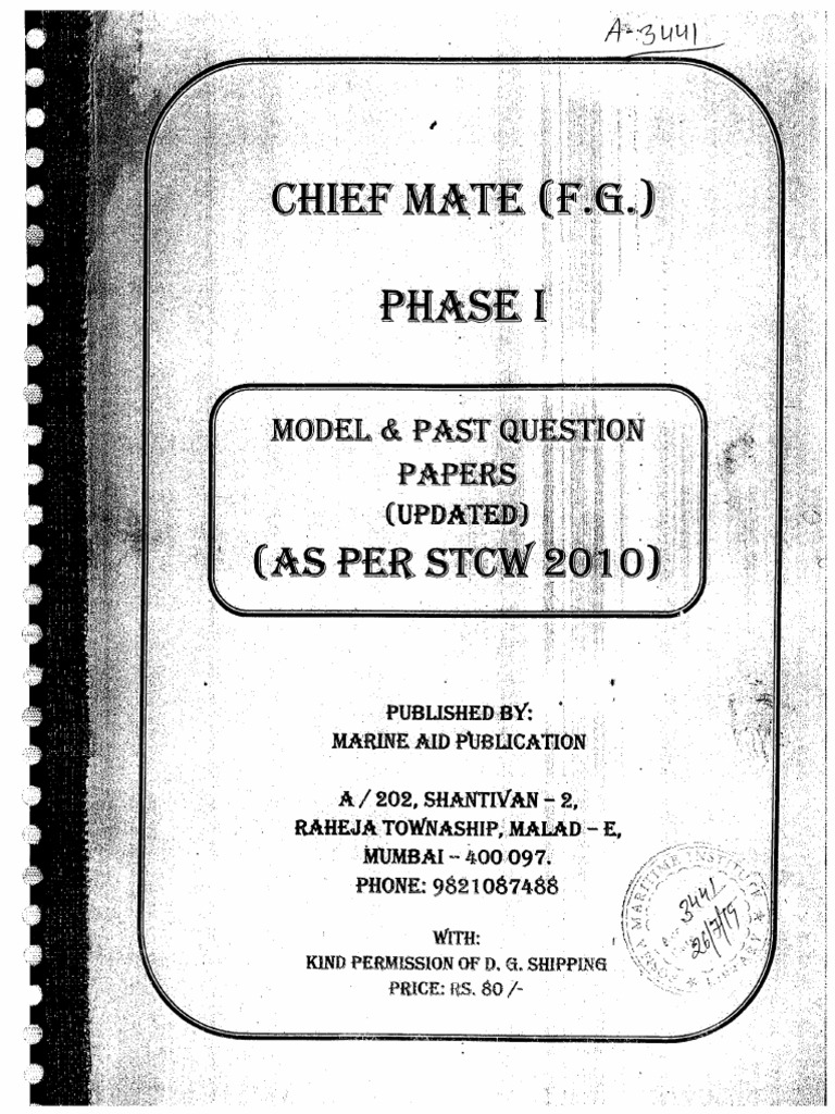 MMD Chief Mate Phase-1 Question Papers | PDF
