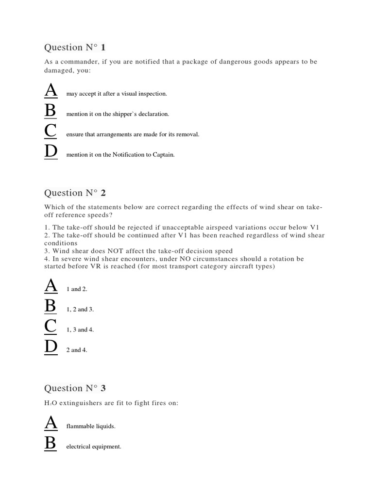 071 - Operational Procedures - Questions | PDF
