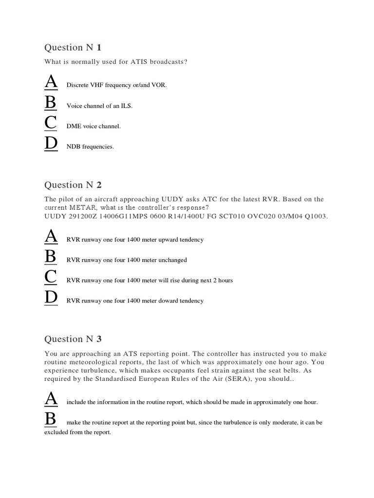 ATIS and METAR Communication Guide | PDF | Air Traffic Control ...