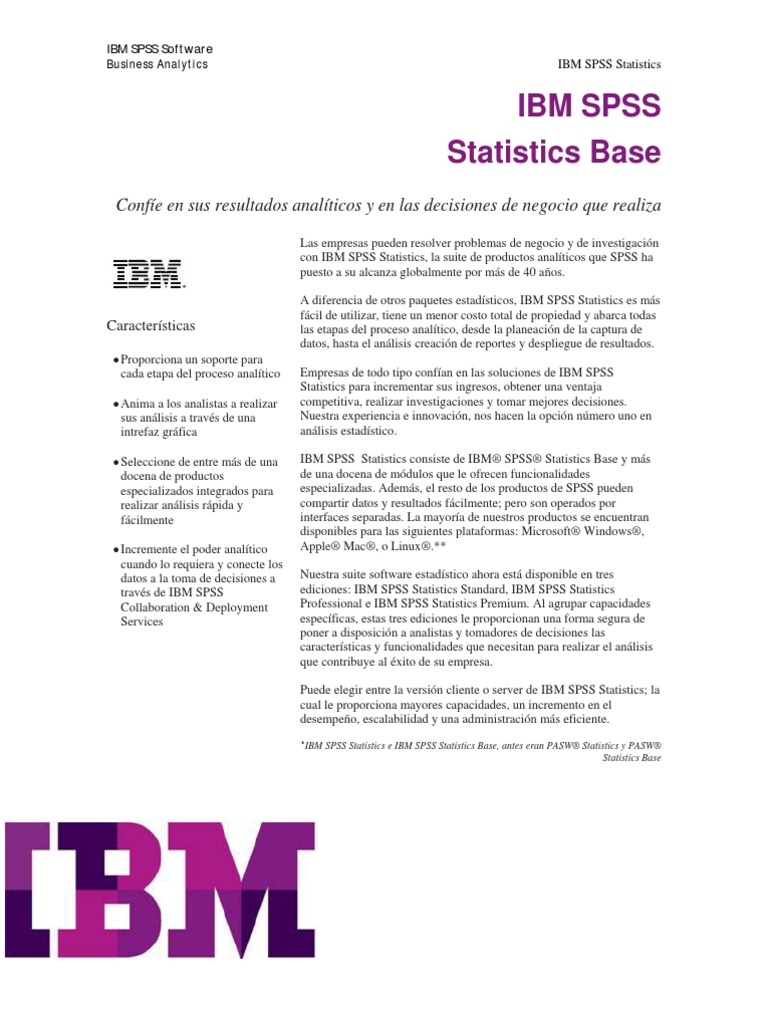 IBM SPSS Statistics Base 19 | PDF | Spss | Microsoft Excel