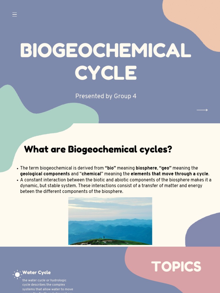 Biogeochemical Cycles | PDF | Water Cycle | Carbon Cycle