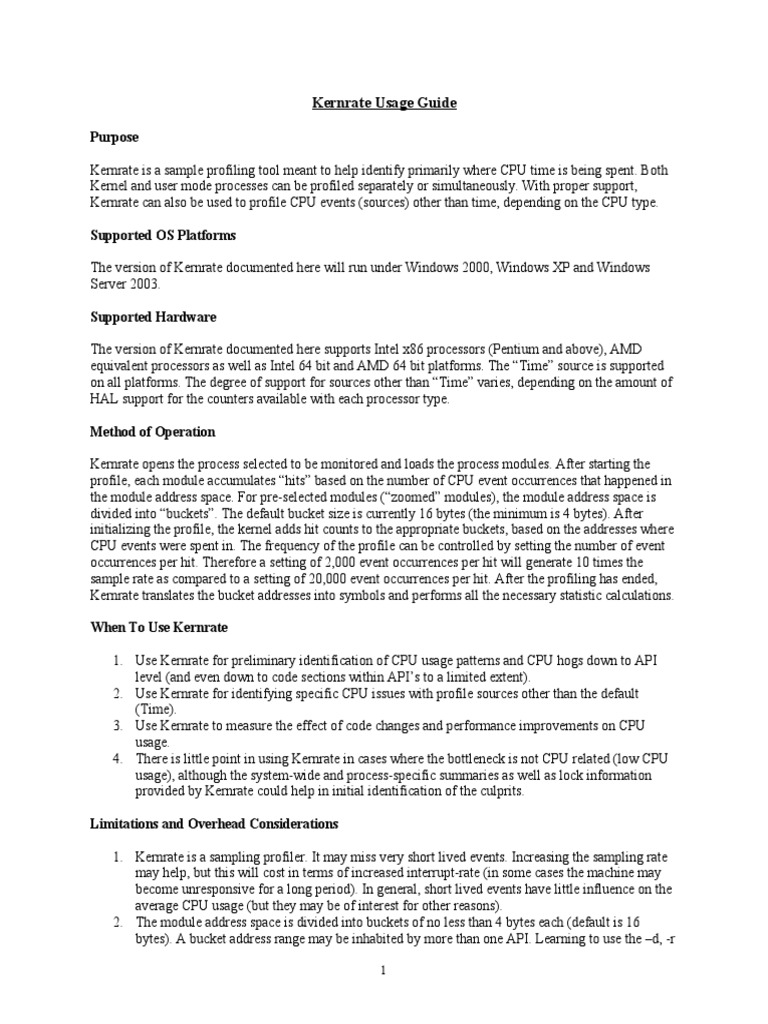 Kernrate | PDF | Process (Computing) | Command Line Interface