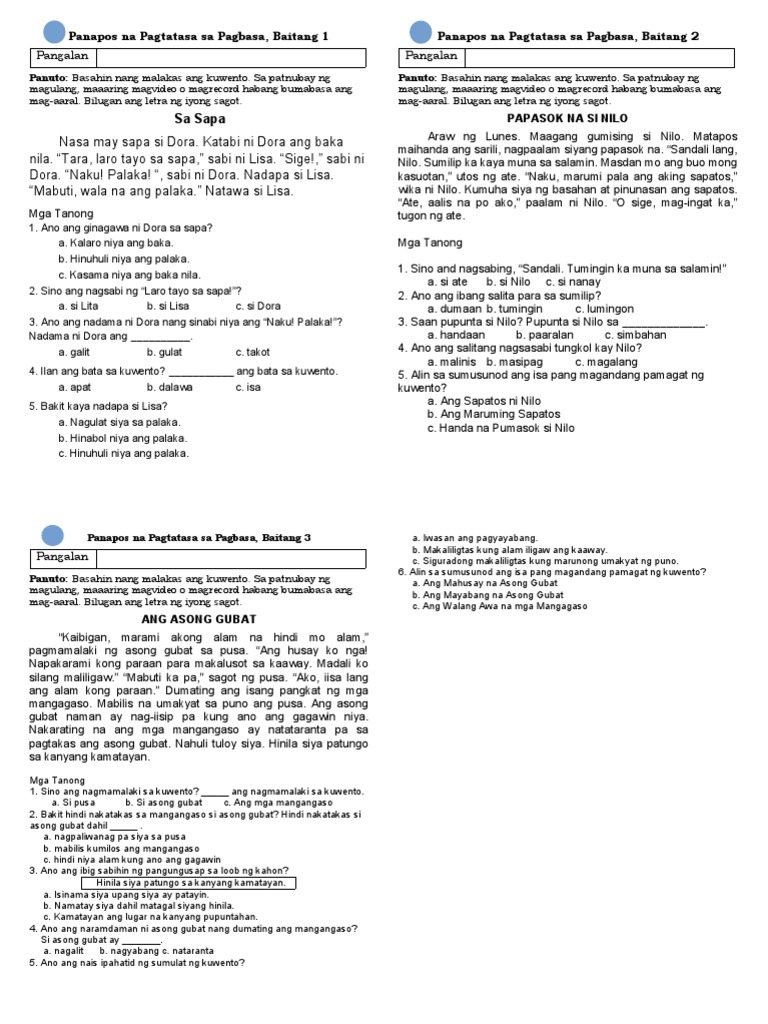 PANAPOS NA PAGTATASa | PDF