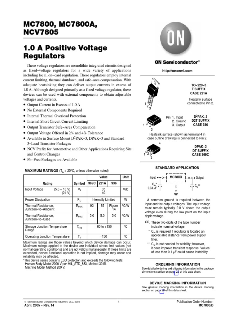 7815CT | PDF | Power Supply | Electrical Components