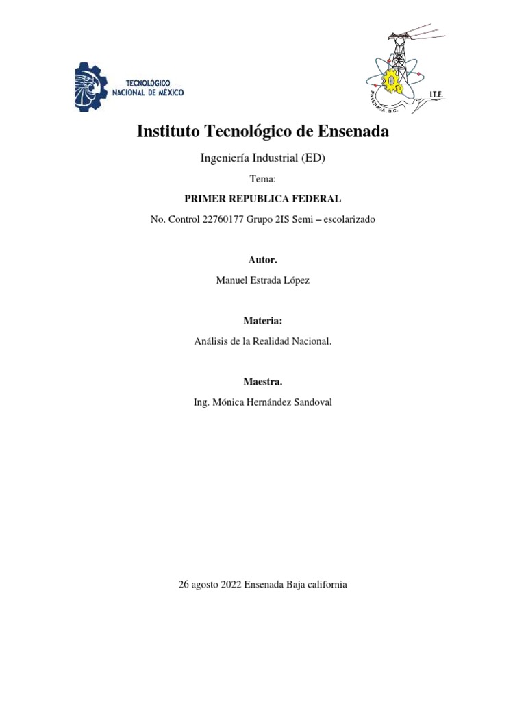 Primer Republica Federal | PDF | Gobierno | México