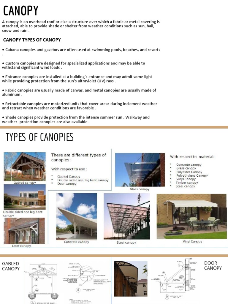 An Overview of Canopy Types and Their Uses for Shelter and Shade | PDF