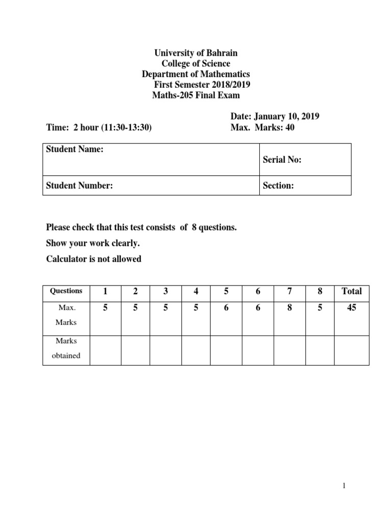 Maths 205 (Final) BB | PDF | Equations | Theoretical Physics