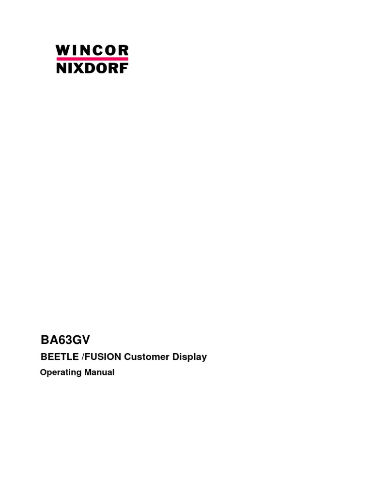 Wincor Nixdorf BA63GV BEETLE FUSION Customer Display | PDF | Electromagnetic Interference ...
