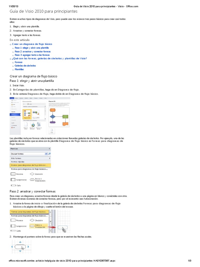 Guía de Visio 2010 para Principiantes - Visio - Office | PDF | Ventana ...