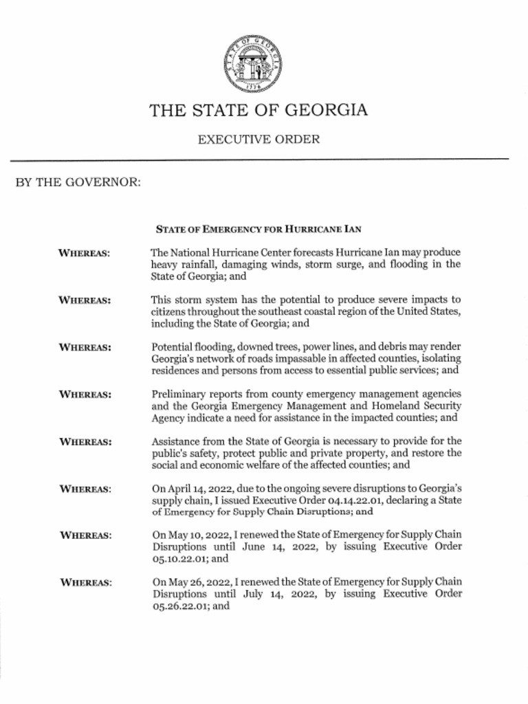 State of Emergency Georgia | PDF