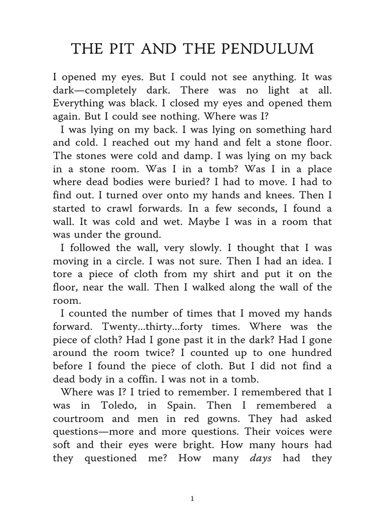 The Pit and The Pendulum | PDF | Pendulum