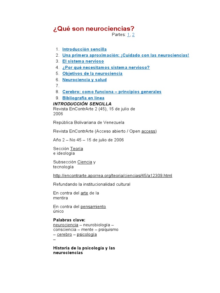 Neurociencias | PDF | Aprendizaje | Neurociencia