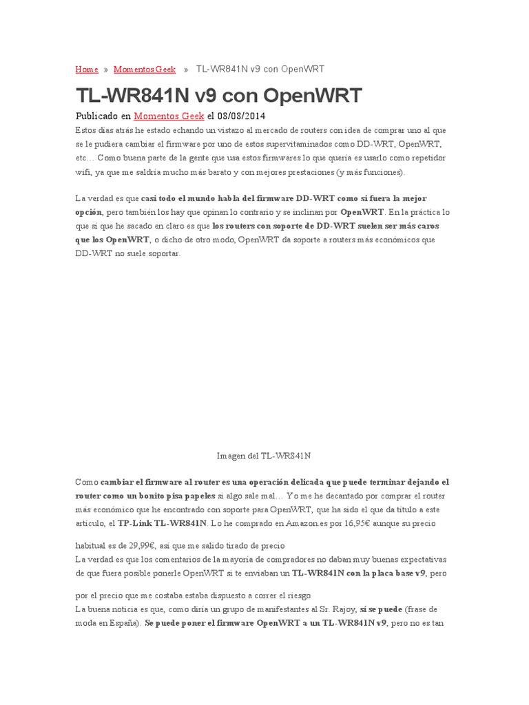 Openwrt | PDF | Enrutador (Computación) | Internet