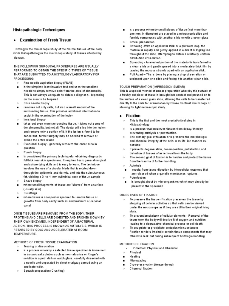 Histopath | PDF | Fixation (Histology) | Cytopathology