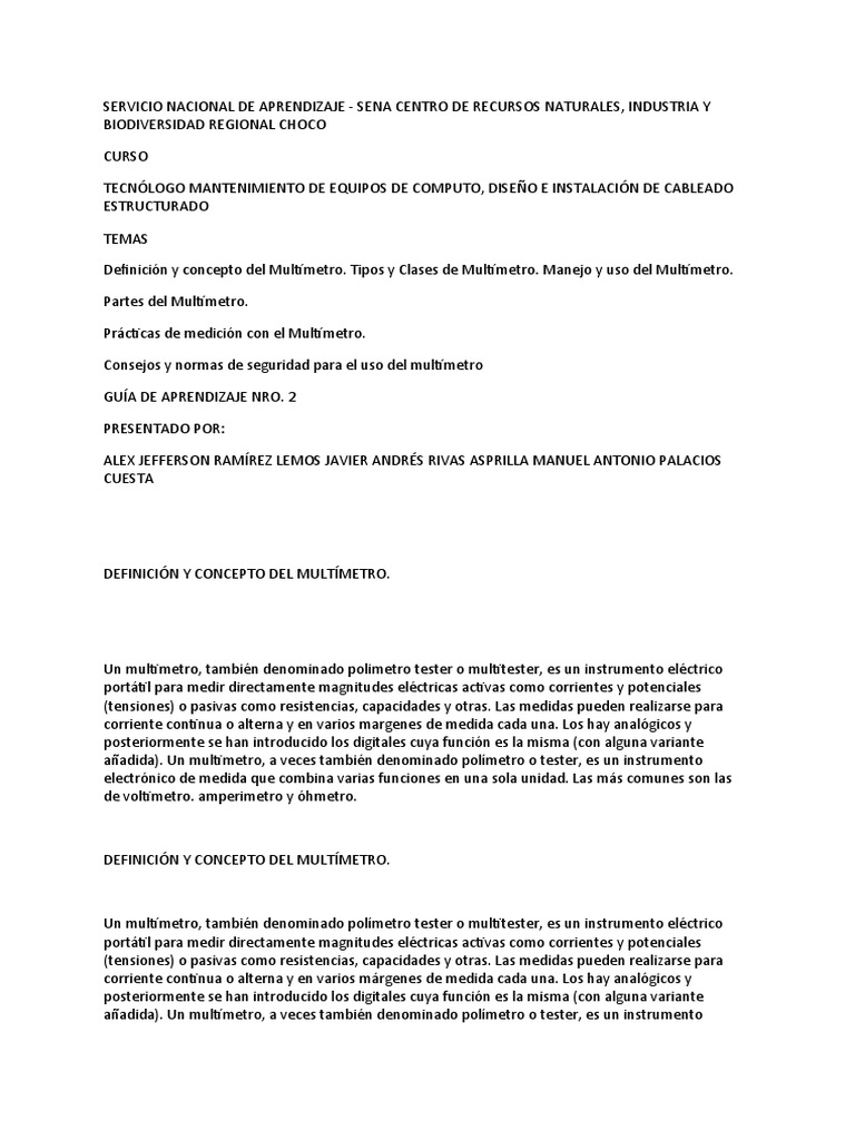 Nuevo Documento de Microsoft Word | PDF | Electricidad | Equipo eléctrico