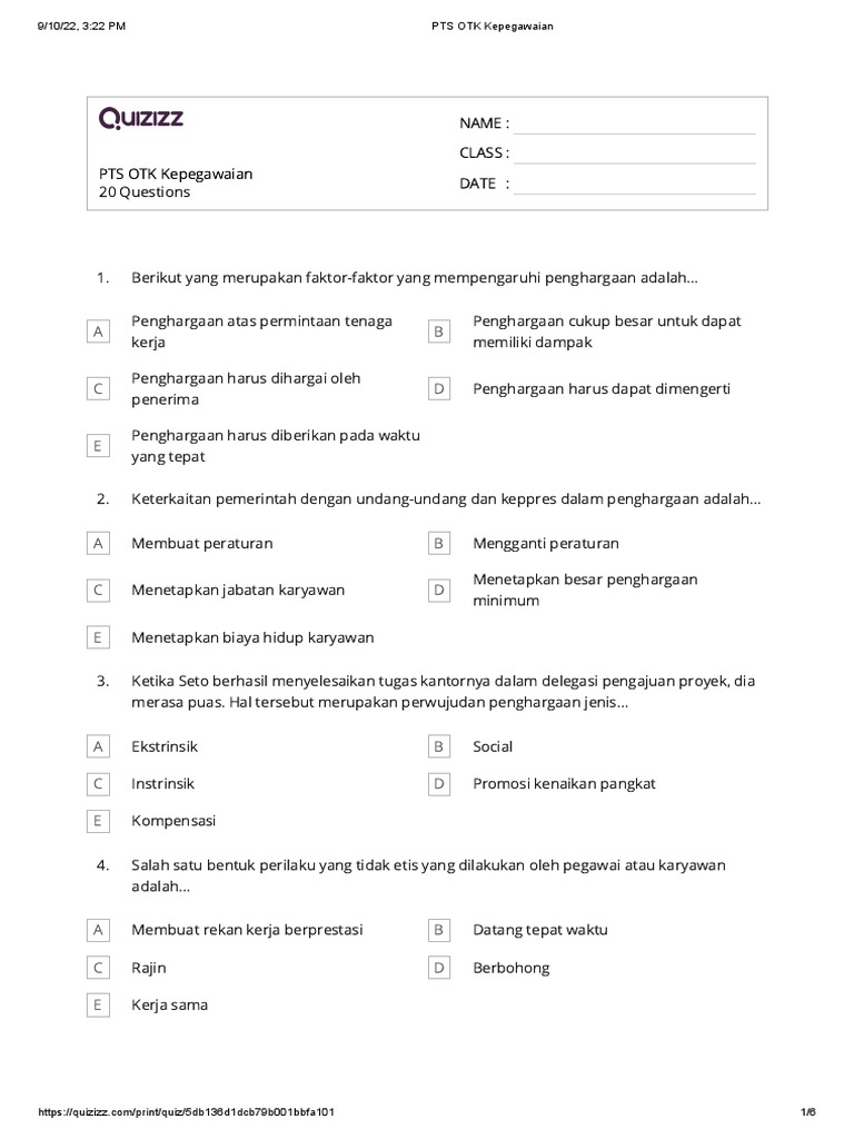 PTS XII OTK Kepegawaian | PDF