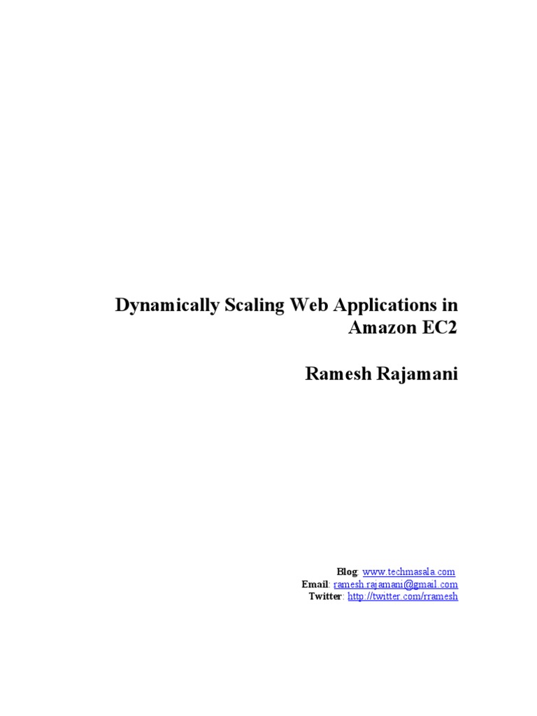 Dynamically Scaling Web Applications In Amazon Ec2 Pdf Load Balancing Computing Web Server