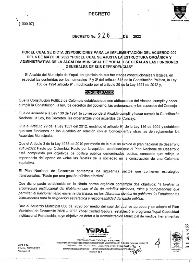 Decreto 226 de 202206302022162918 | PDF