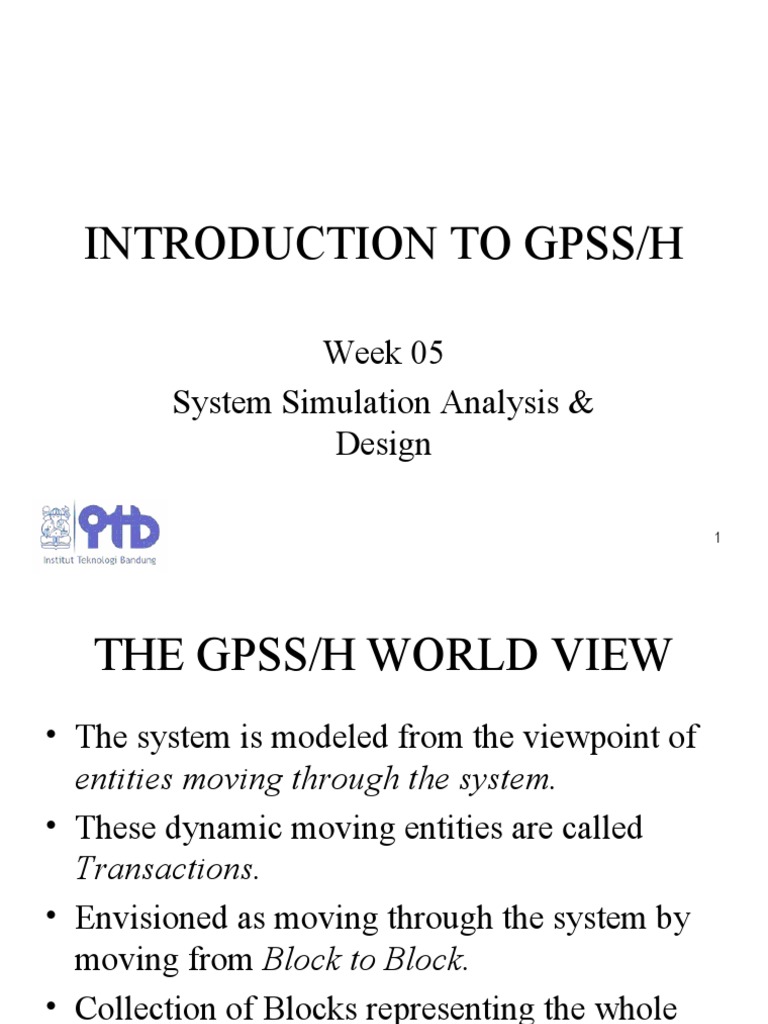 Week 05 Simulation Using GPSS (1) NEW | PDF | Information Technology Management | Computer Science