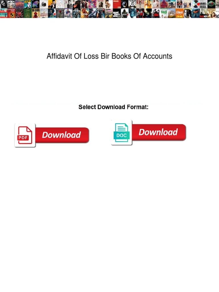 Affidavit of Loss for BIR Accounts | PDF | Taxes | Accounting