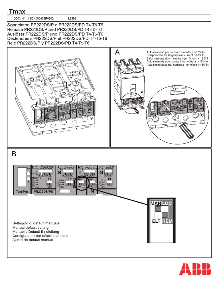 Operating Manual for PR222DS/P and PR222DS/PD Overcurrent Relays Models ...