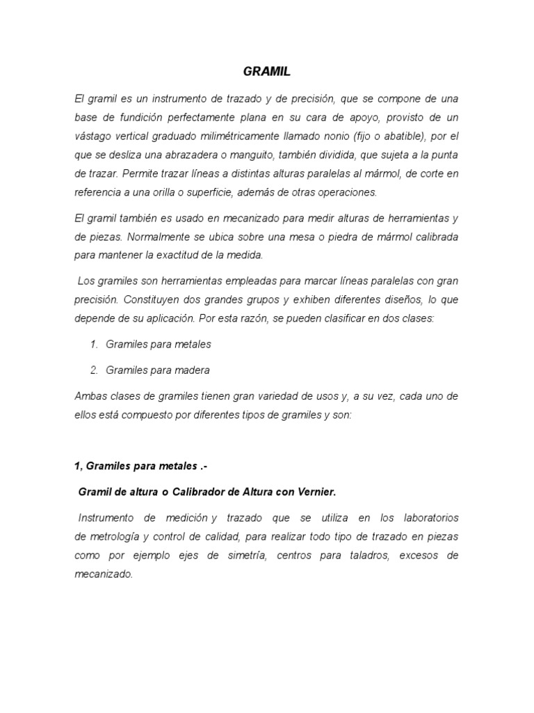 Gramil Trabajo Practico | PDF | Herramientas | Equipo